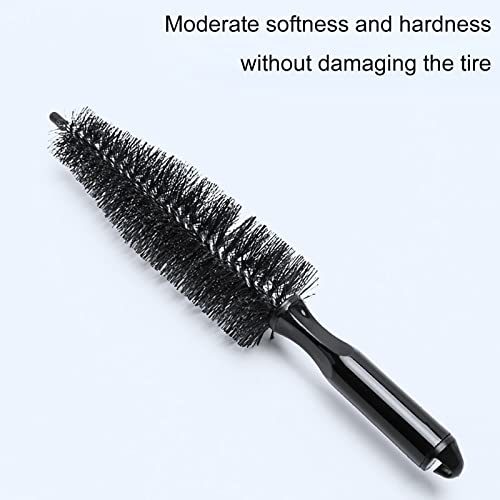 Wheel Brush Can Wheel And Rim Detail Brush With Long Soft Bristles Car Wheel Brush Rim Tire Detail Brush Multi Purpose For Wheel Rim Exhaust Tip Motorcycle Auto Accessories (A, 1 Size)