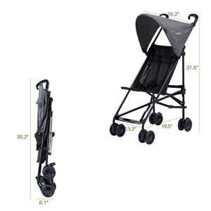 Pamo Babe Baby Umbrella Stroller, Lightweight Stroller, Compact Foldable Travel Strollers for Babies and Toddlers up to 33 lbs(Gray)