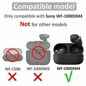 Strap Ear Tips Kit for WF-1000XM4, Anti-Lost Soft Silicone Lanyard Neck Rope Cord Leash Replacement Gel Eartips Earbuds Skin Accessories Compatible with Sony WF-1000XM4 - Black