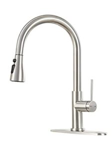 arrisea bar faucets, rv faucets, double bowl kitchen sink faucet with 10'' deck plate, brushed nickel single handle laundry sink faucet with three modes sprayer, farmhouse tap, outdoor sink tap