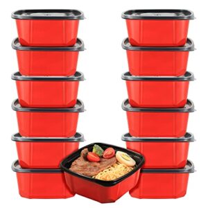 otor 42 ounce meal prep containers stackable 20 sets with airtight lids food grade square lunch boxes travel containers bpa free dishwasher, microwave, freezer safe