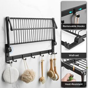 VOLPONE Foldable Towel Rack with Corner Shower Caddy Bathroom Towel Shelf with Shower Shelf