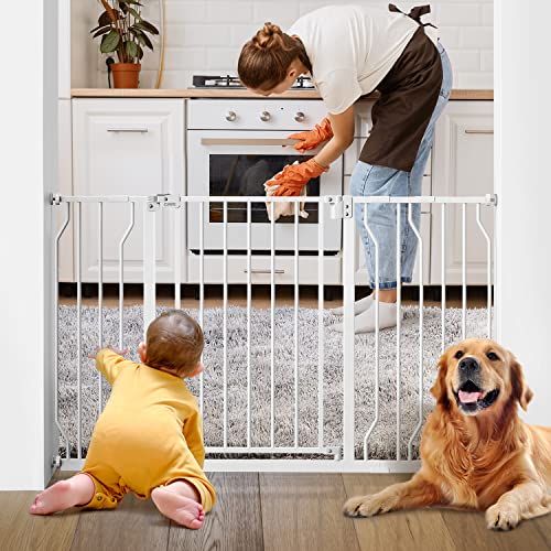 Ciays Baby Gate 29.5” to 53.1”, 30-in Height Extra Wide Dog Gate for Stairs, Doorways and House, Auto-Close Safety Metal Child Gate for Dogs with Alarm, Pressure Mounted