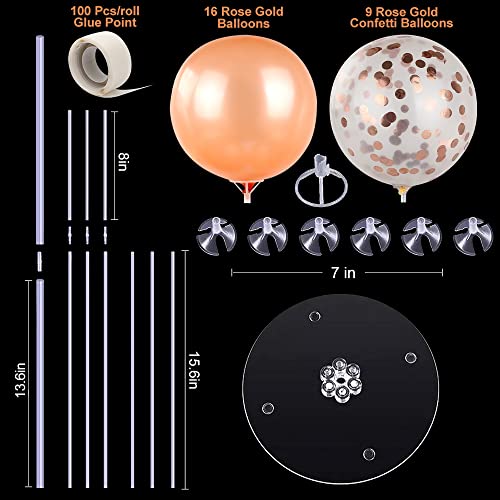 Tinabless Balloon Arch Clips(120 pcs) + 3 Set Balloon Stand Holder Kit for Birthday Wedding Party Decorations Supplies