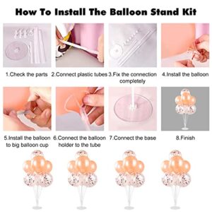 Tinabless Balloon Arch Clips(120 pcs) + 3 Set Balloon Stand Holder Kit for Birthday Wedding Party Decorations Supplies