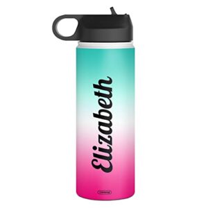 wowcugi personalized water bottle with custom name stainless steel insulated sport bottles 12oz 18oz 32oz for women men girls boys kids children birthday christmas back to school bottles gifts