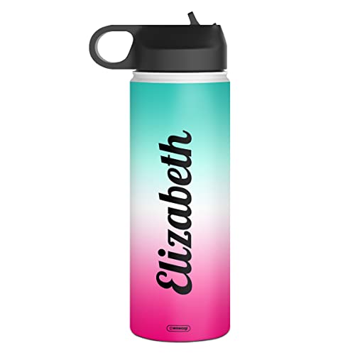 wowcugi Personalized Water Bottle with Custom Name Stainless Steel Insulated Sport Bottles 12oz 18oz 32oz For Women Men Girls Boys Kids Children Birthday Christmas Back To School Bottles Gifts