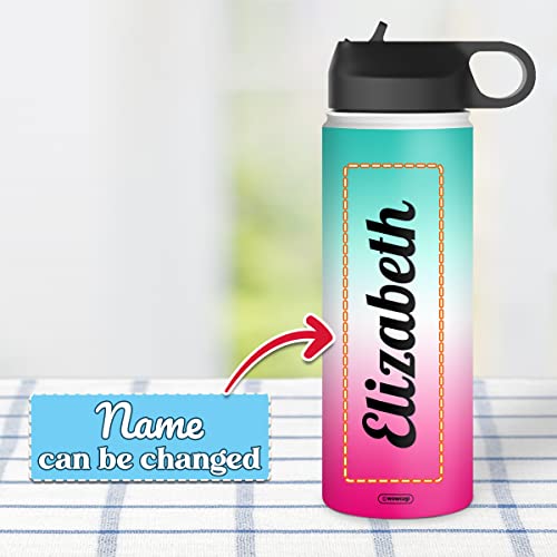 wowcugi Personalized Water Bottle with Custom Name Stainless Steel Insulated Sport Bottles 12oz 18oz 32oz For Women Men Girls Boys Kids Children Birthday Christmas Back To School Bottles Gifts