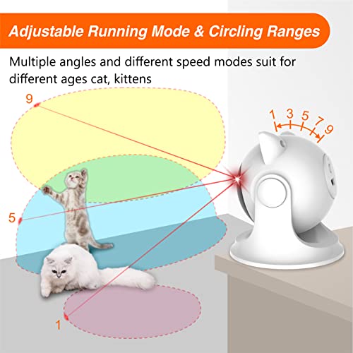 LIDLOK Automatic Cat Laser Toy for Indoor Cats,Interactive cat Toys for Kittens/Dogs,Fast/Slow Mode,Adjustable Circling Ranges,USB Rechargeable,Auto on/Off