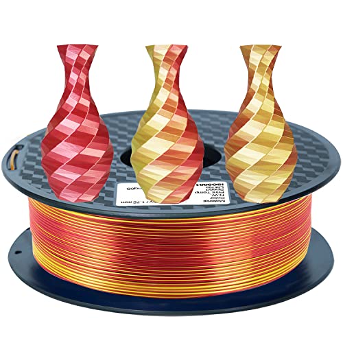 ECHEN PLA Filament 1.75mm, 3D Printer Filament Dual Color Filament, Silk Gold Red 3D Printing Filament 1KG/2.2lb