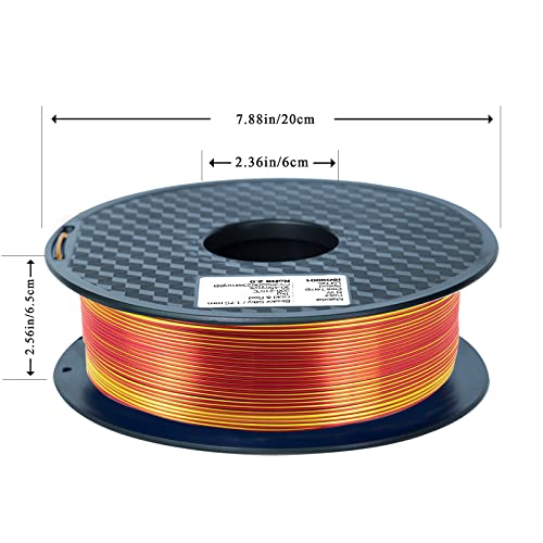 ECHEN PLA Filament 1.75mm, 3D Printer Filament Dual Color Filament, Silk Gold Red 3D Printing Filament 1KG/2.2lb