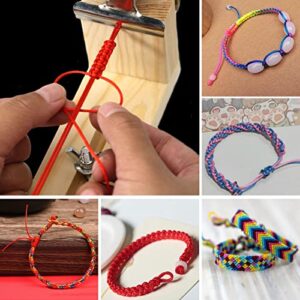 Cyrank Wooden Jig Bracelet Maker, Adjustable Paracord Jig Bracelet Maker U Shape Wooden Frame Bracelet Jig Kit DIY Wristband Rope Knot Braided Fixing Tools