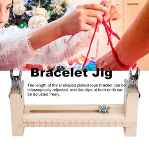 Cyrank Wooden Jig Bracelet Maker, Adjustable Paracord Jig Bracelet Maker U Shape Wooden Frame Bracelet Jig Kit DIY Wristband Rope Knot Braided Fixing Tools