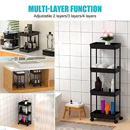 under sink organizers and storage, 2 Pack bathroom counter organizer and storage under sink 2 Tier under kitchen sink organizers with Wheels and Hooks, Multipurpose bathroom sink cabinet organizer