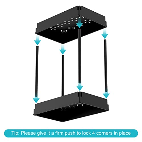 under sink organizers and storage, 2 Pack bathroom counter organizer and storage under sink 2 Tier under kitchen sink organizers with Wheels and Hooks, Multipurpose bathroom sink cabinet organizer