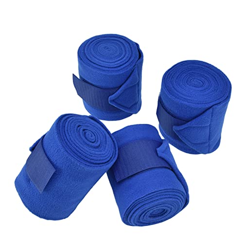 FOUF Horse Leg Warp, 4Pcs Self Adhesive Bandage Wrap Universal Size Leg Wraps, Horse and Pony Durable Nylon Leg Ice Gel Boot Wrap Cold Therapy for Hock, Ankle, Knee, Legs, Boots, and Hooves, Blue