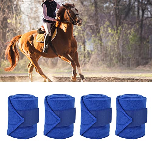 FOUF Horse Leg Warp, 4Pcs Self Adhesive Bandage Wrap Universal Size Leg Wraps, Horse and Pony Durable Nylon Leg Ice Gel Boot Wrap Cold Therapy for Hock, Ankle, Knee, Legs, Boots, and Hooves, Blue