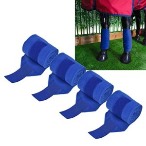 FOUF Horse Leg Warp, 4Pcs Self Adhesive Bandage Wrap Universal Size Leg Wraps, Horse and Pony Durable Nylon Leg Ice Gel Boot Wrap Cold Therapy for Hock, Ankle, Knee, Legs, Boots, and Hooves, Blue