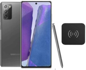 samsung galaxy note 20 5g, 128gb, mystic gray - fully unlocked - sm-n981u (at&t, verizon, t-mobile, global) w/fast wireless charging pad