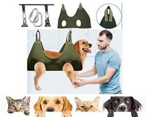 thepuppyfy dog grooming hammock - dog hammock - dog nail clippers-dog things - pet grooming hammock - dog grooming harness holder - cat grooming hammock - dog hammock for grooming (s/under 55 lb)