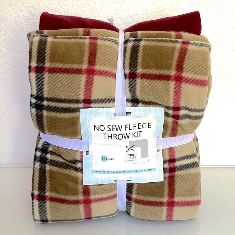 Proper Plaid Anti-Pill No-Sew Throw Fleece Fabric Kit (50x60)