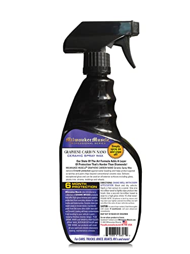 Milwaukee Muscle - 22oz Graphene Ceramic Coating Detail Spray Wax - The Best Protection Against Scratches, Swirls, Paint Chips, No Buff, 6 month Protection, Insane Shine, & Stronger than Car Wax.