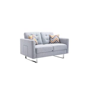 lilola home victoria love seats, light gray