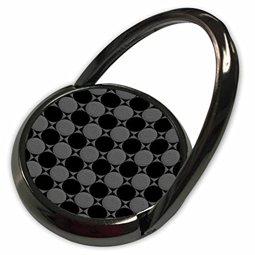 3dRose Modern Black and Gray Circles in Squares Image of Weave Pattern - Phone Rings (phr_358854_1)