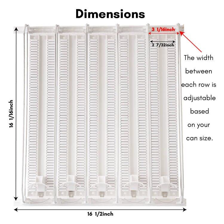 Drink Organizer for Fridge, Baraiser Self-Pushing Soda Can Organizer for Refrigerator, Pantry and More, White