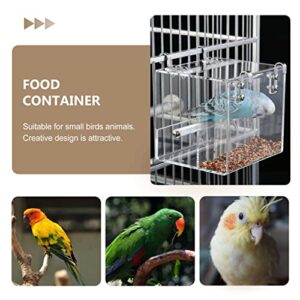 UKCOCO No Bird Feeder- Parrot Feeder Cage with Hooks Birds, Automatic Anti- Spill Parrot Food Container, Dish Hanging in Cage Feeding Bowl Cage Accessory for Small Birds Budgerigar Canary ( Size L )