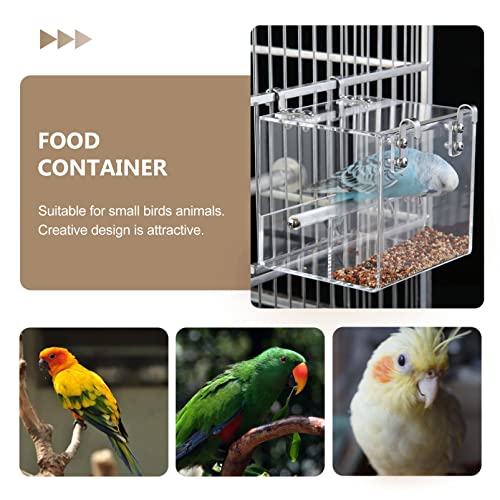 UKCOCO No Bird Feeder- Parrot Feeder Cage with Hooks Birds, Automatic Anti- Spill Parrot Food Container, Dish Hanging in Cage Feeding Bowl Cage Accessory for Small Birds Budgerigar Canary ( Size L )