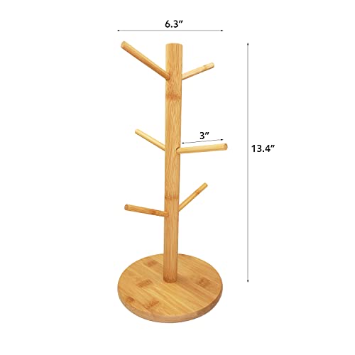 12 inch Wood Scrunchie Holder Organizer Stand Coffee Mug Holder Jewelry Display Stand Hair Ties Hair Band Holder Coffee Cup Holder Tree Rack Stand