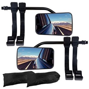 cartman universal clip-on towing mirror, extended mirrors for towing, 360 degree rotation adjustable, vibrationless, secure fit, 2pk