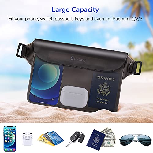 Syncwire IPX8 Waterproof Phone Pouch with Lanyard 2 Pack & IP68 Waterproof Fanny Bag with Adjustable Waist Strap 2 Pack for iPhone Samsung Galaxy and More, Beach Accessories, vacation must haves