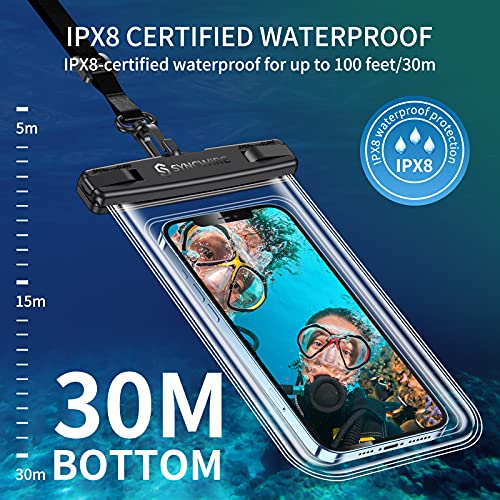 Syncwire IPX8 Waterproof Phone Pouch with Lanyard 2 Pack & IP68 Waterproof Fanny Bag with Adjustable Waist Strap 2 Pack for iPhone Samsung Galaxy and More, Beach Accessories, vacation must haves