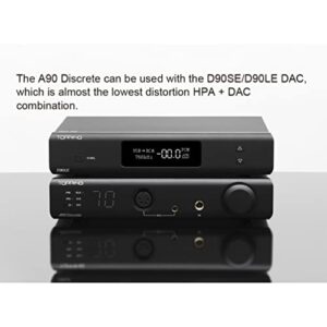 Topping A90 Discrete Fully Discrete Balanced Headphone Amplifier HiFi NFCA 4Pin XLR/4.4MM Balanced/6.35MM SE Out 9800mWx2 Desktop Headphone Amp Preamp with Remote Control (Black)