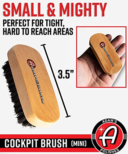 Adam's Cockpit Detailing Brush Bundle - Car Cleaning Brush | Scrub Brush for Interior Leather Cleaner Carpet Upholstery Fabric Shoe Sofa Shower Bathroom Pet | Car Wash Kit - Car Cleaning Supplies