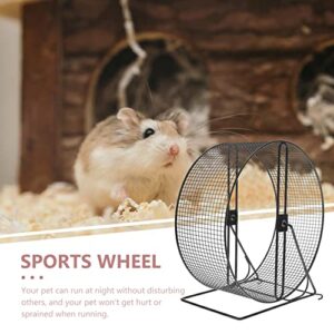 UKCOCO Hamster Exercise Wheel- Metal Hamster Wheel Hamster Running Wheel, Wire Mesh Gerbil Wheel Hamster Toy with Bracket, Silent Jogging Wheel for Hamsters Squirrel