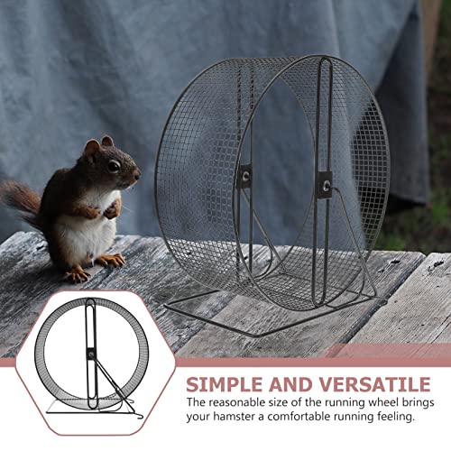 UKCOCO Hamster Exercise Wheel- Metal Hamster Wheel Hamster Running Wheel, Wire Mesh Gerbil Wheel Hamster Toy with Bracket, Silent Jogging Wheel for Hamsters Squirrel