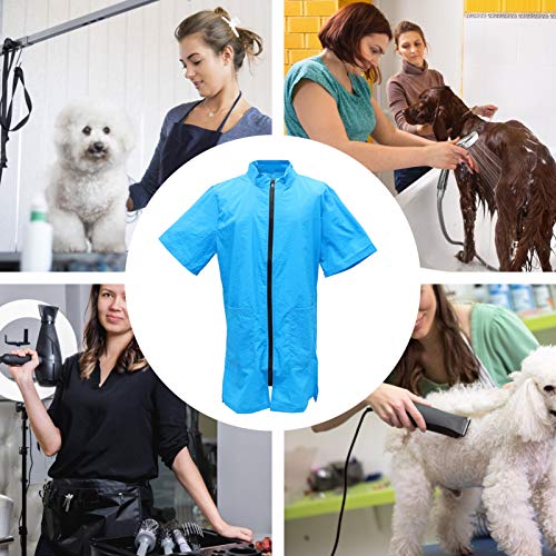 UKCOCO Pet Grooming Smock- Dog Grooming Smock with Full Zipper Anti- Static Pet Grooming Work Clothes Pet Beautician Jacket Smock Dog Cat Groomer Cosmetologist Uniforms for Pet Shop for Men& Women