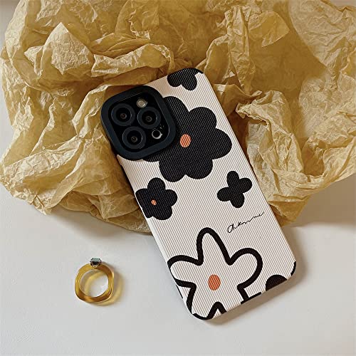 Fashion Cute Flower Painting Phone Case Compatible with iPhone 12 Pro Max Cases Soft Silicone Shockproof Protection Cover for Apple iPhone 12 Pro Max - White