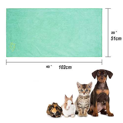 SUMEINA Pet Grooming Towel Collection Absorbent Microfiber X-Large, 40x20, Embroidered Pack of 3