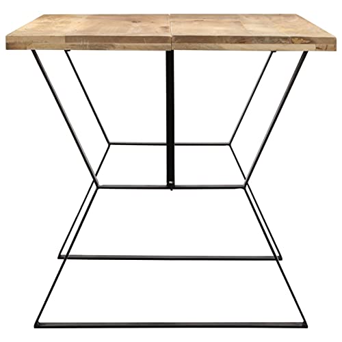 Tidyard Dining Table Mango Wood Tabletop Dinner Table Iron Legs Industrial Style for Kitchen, Dining Room, Home Furniture 55.1 x 31.4 x 29.9 Inches (L x W x H)