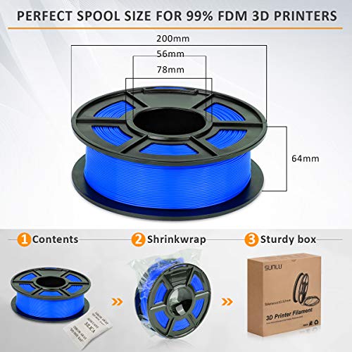 SUNLU 3D Printer Filament Dryer S2 Black and 1KG PLA Filament 1.75mm Blue