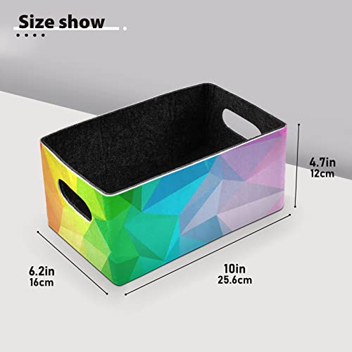 Rainbow Mosaic Storage Basket Felt Storage Bin Collapsible Towel Storage Convenient Box Organizer for Pet Supplies Magazine