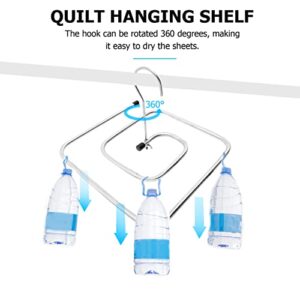 Yardwe 2pcs Spiral Shaped Laundry Drying Rack Stainless Steel Laundry Hanger Rotatable Quilt Blanket Hanger for Bed Sheet Towel