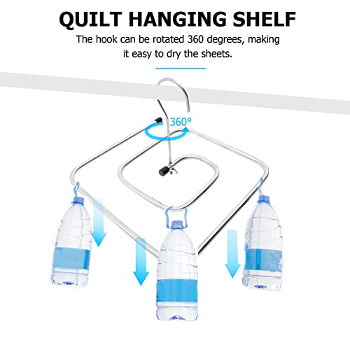 Yardwe 2pcs Spiral Shaped Laundry Drying Rack Stainless Steel Laundry Hanger Rotatable Quilt Blanket Hanger for Bed Sheet Towel