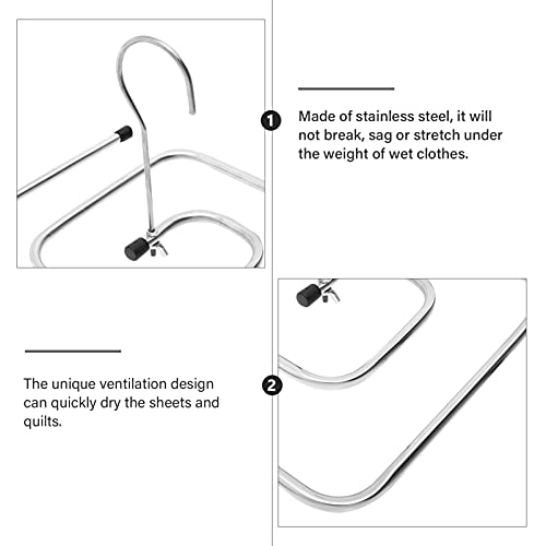 Yardwe 2pcs Spiral Shaped Laundry Drying Rack Stainless Steel Laundry Hanger Rotatable Quilt Blanket Hanger for Bed Sheet Towel