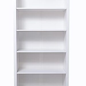 Solid Pine Wood Bookcase Shelf (White) (BC003)