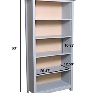 Solid Pine Wood Bookcase Shelf (White) (BC003)